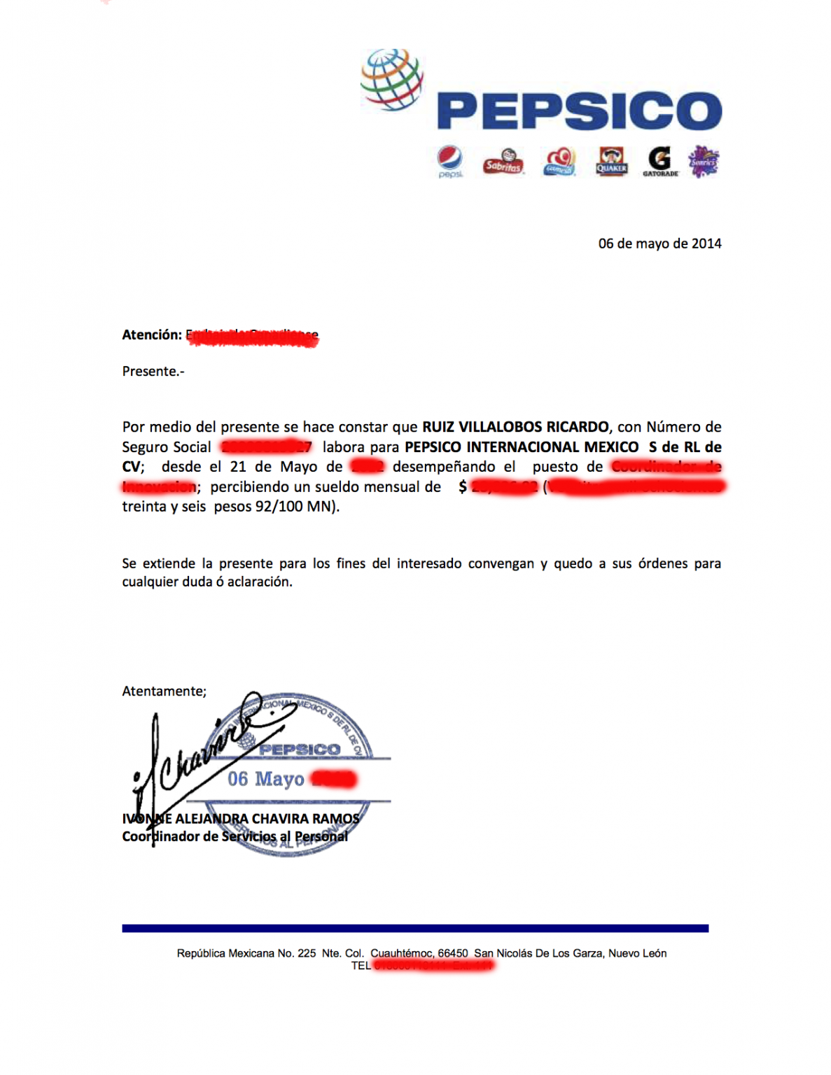 Modelo de Carta de Trabajo : Formatos . modelo y Ejemplos[2025 ]