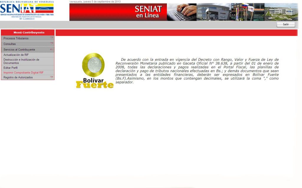 CONSULTA DE RIF EN LA WEB DEL SENIAT EN EL 2020