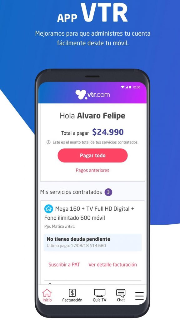 PAGAR Y REVISAR ESTADO DE CUENTA DE VTR CHILE